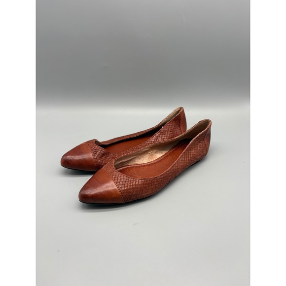 Frye | Shoes | Frye Regina Cap Toe Ballet Flats Cognac Brown Leather ...